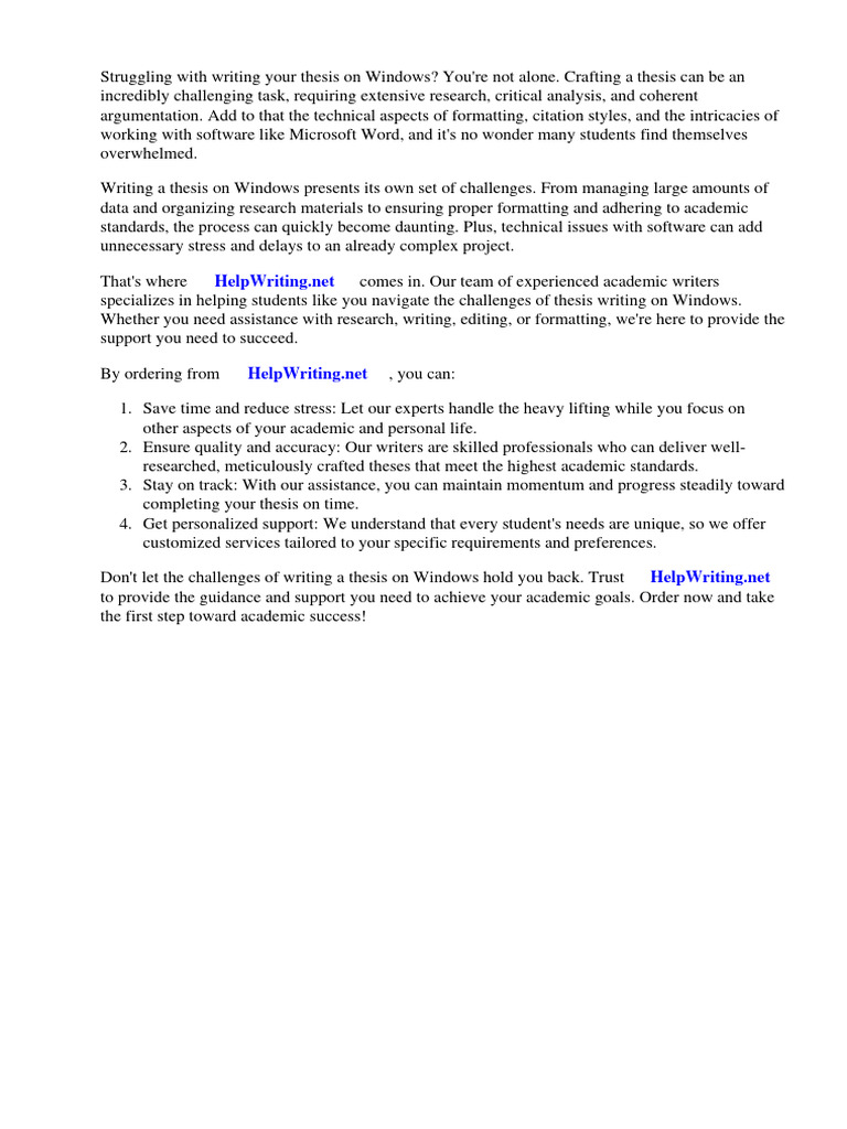 Thesis on Windows | PDF | Thesis | Essays