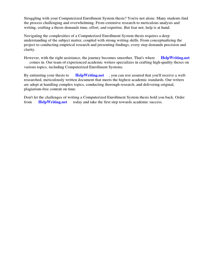 Computerized Enrollment System Thesis | PDF | Databases | Automation