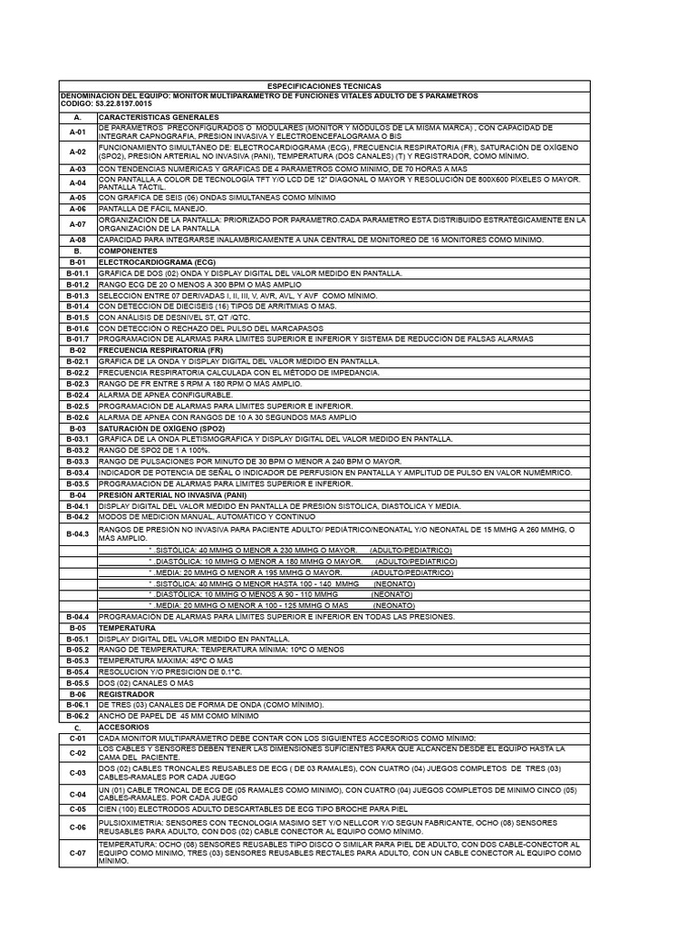 Reformulacion de Eett Monitor Multiparametro 5P | PDF | Presión sanguínea | Electrocardiografia