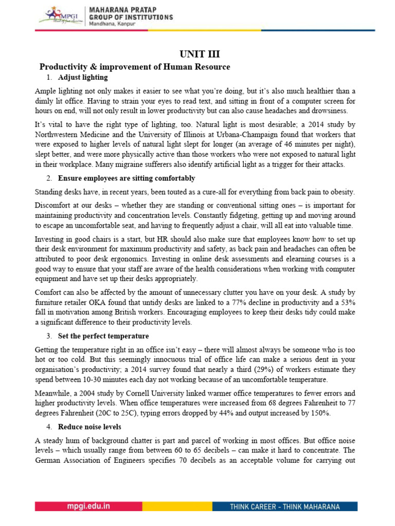 HRM Unit III | PDF | Human Factors And Ergonomics | Human Resources