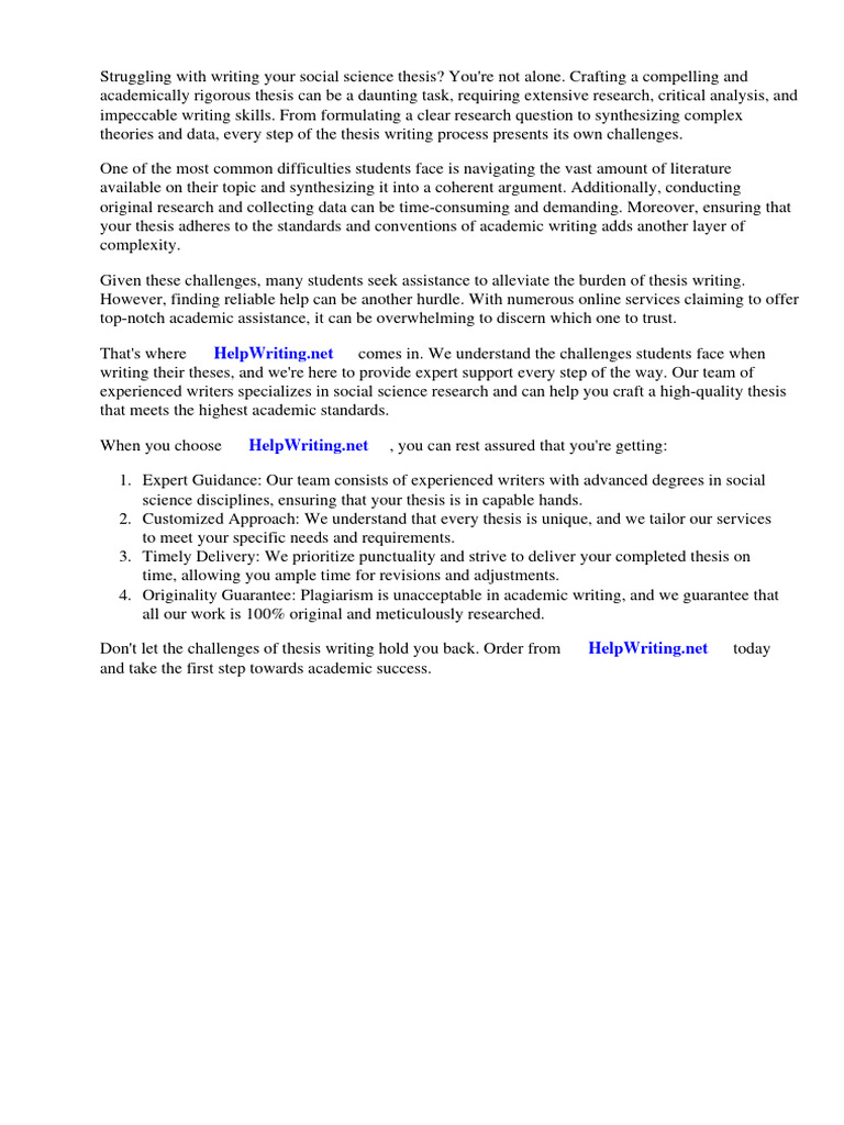 Social Science Thesis Example | PDF | Science | Academic Publishing