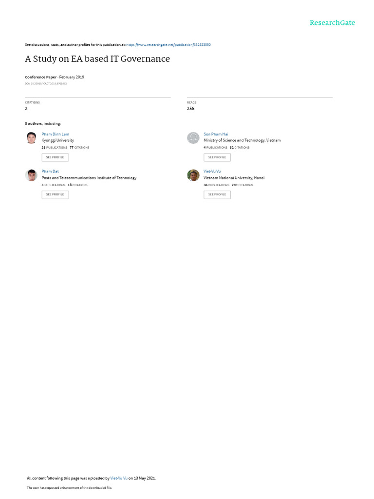 2019 EA basedICACT | PDF | Enterprise Architecture | Governance