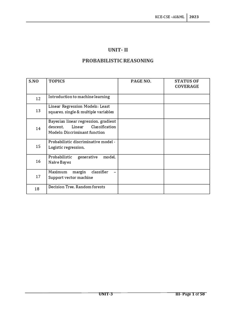 Unit 3 Pdf Regression Analysis Linear Regression 