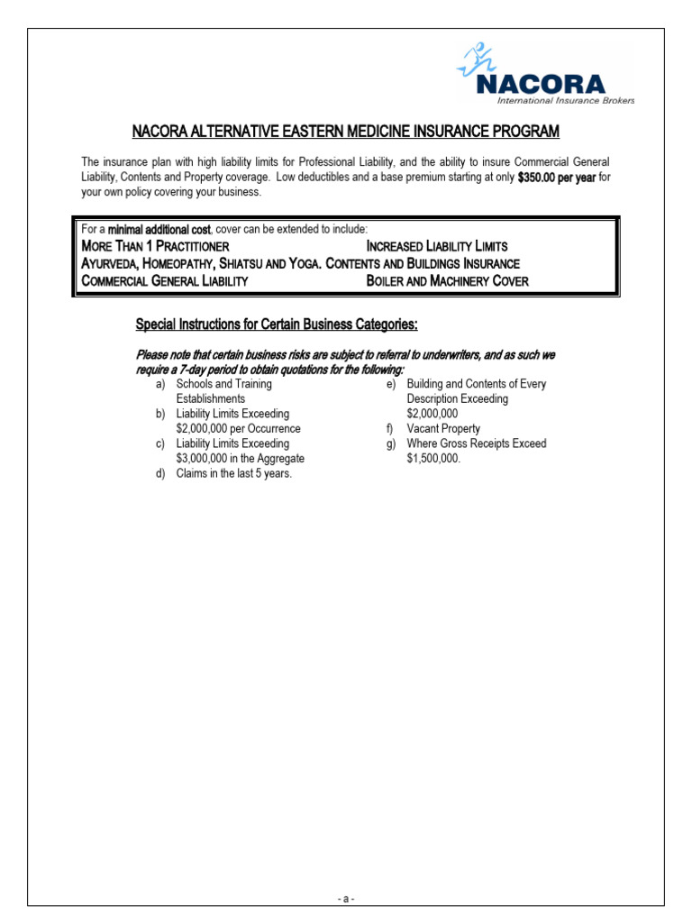 Lombard Info-Nacora Alternative Eastern Medicine-1 | PDF | Liability ...