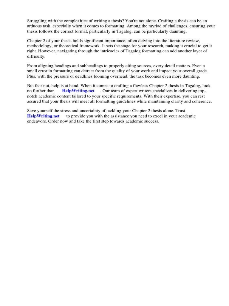 Chapter 2 Thesis Format Tagalog | PDF | Tagalog Language | Thesis