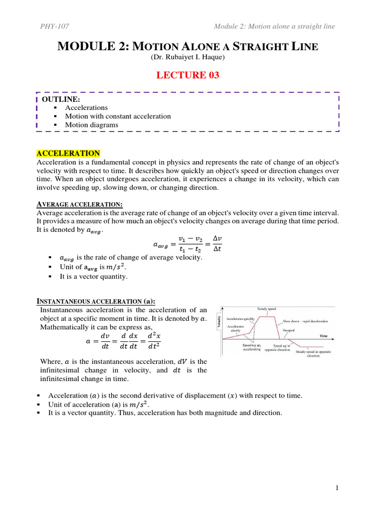 Understanding Acceleration in Motion | PDF | Acceleration | Velocity