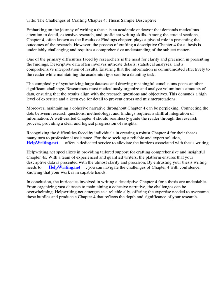 Chapter 4 Thesis Sample Descriptive | PDF | Career & Growth | Foreign ...