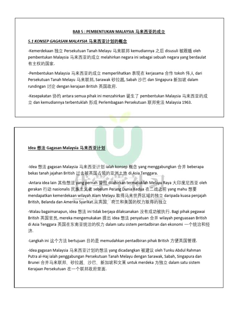 Sejarah Bab 5 f5 | PDF