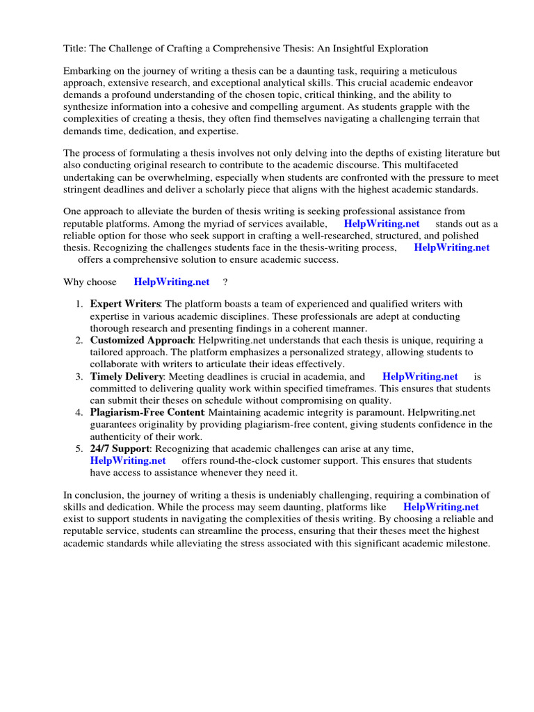 Article Review Thesis Example | PDF | Thesis | Essays