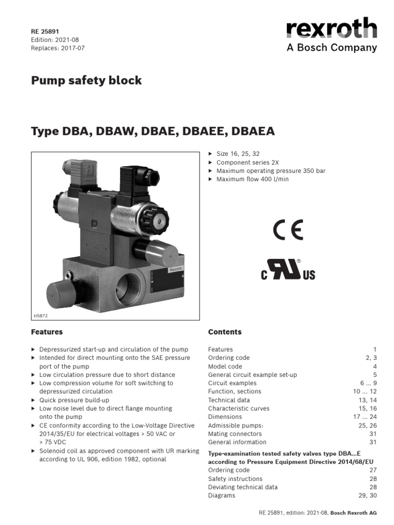 Bosch Rexroth Pump Safety Block Guide | PDF | Pump | Valve