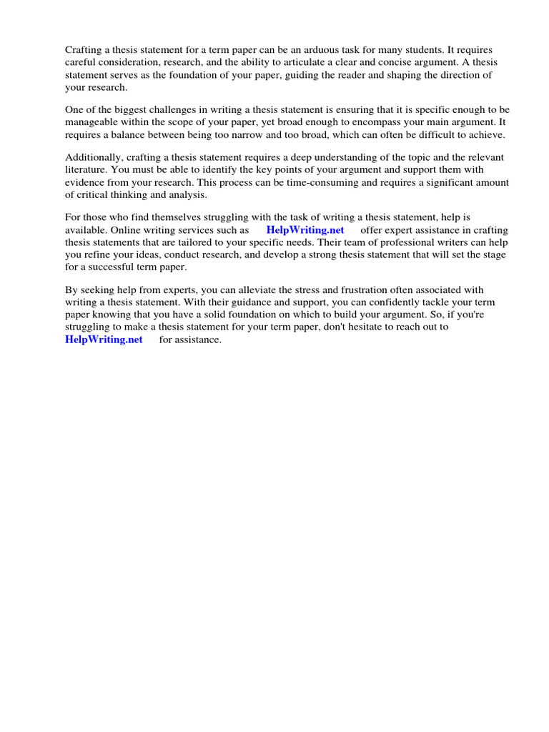 Crafting a Strong Thesis Statement | PDF | Essays | Social Media