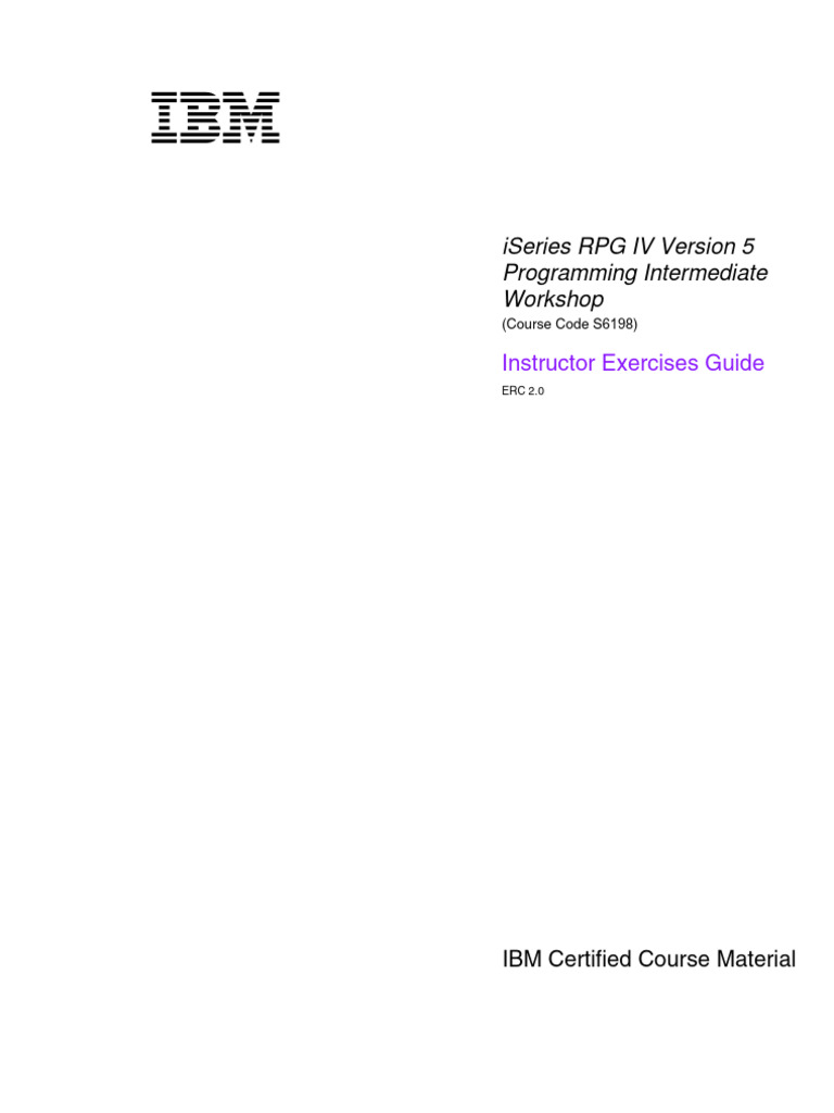 S6198XINST Ejercicios | PDF | Ibm Rpg | Java (Programming Language)
