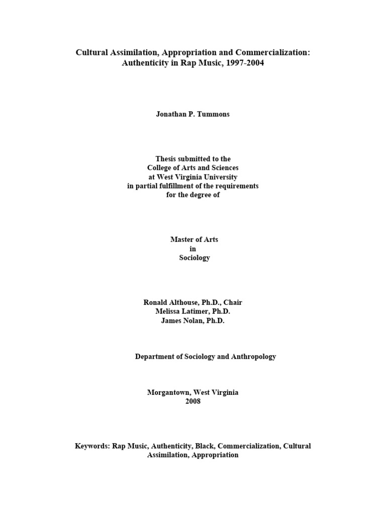 Cultural Assimilation, Appropriation and Commercialization Authenticity ...