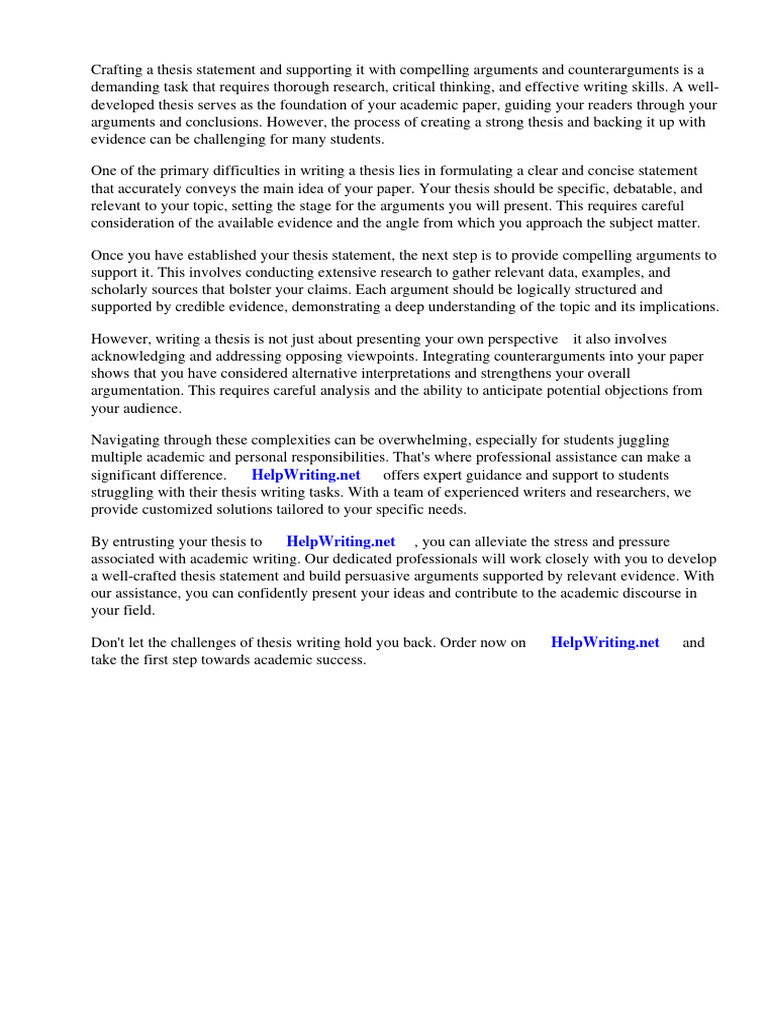 How To Support Your Thesis Statement With Compelling Arguments and ...