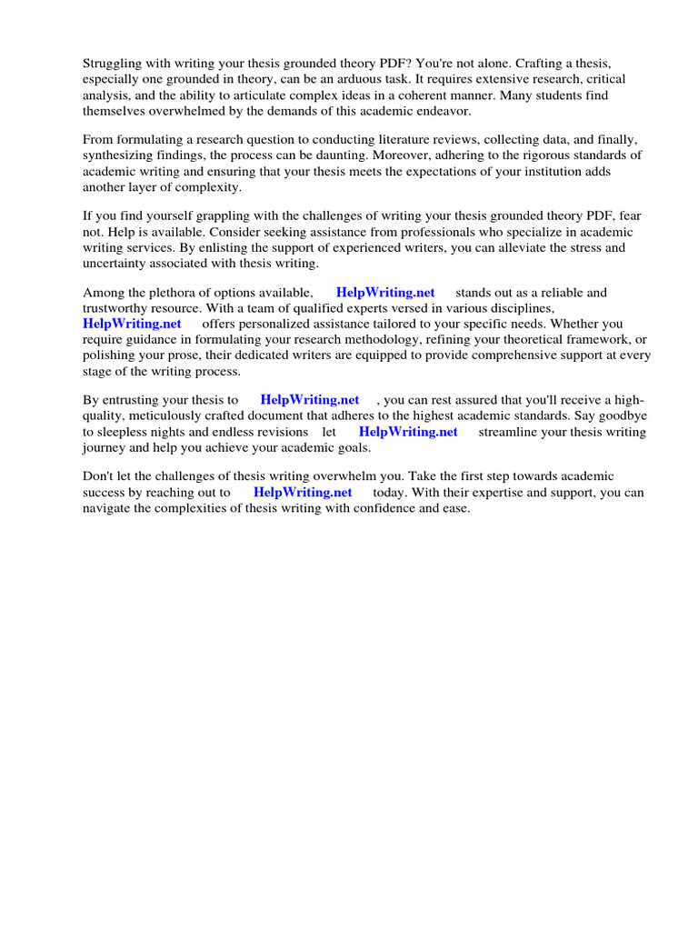 Thesis Grounded Theory PDF | PDF