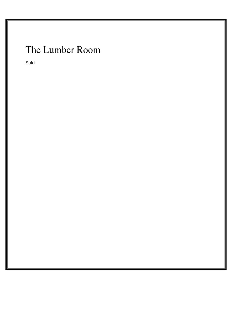 The Lumber Room by Saki | PDF | Religion & Spirituality | Young Adult