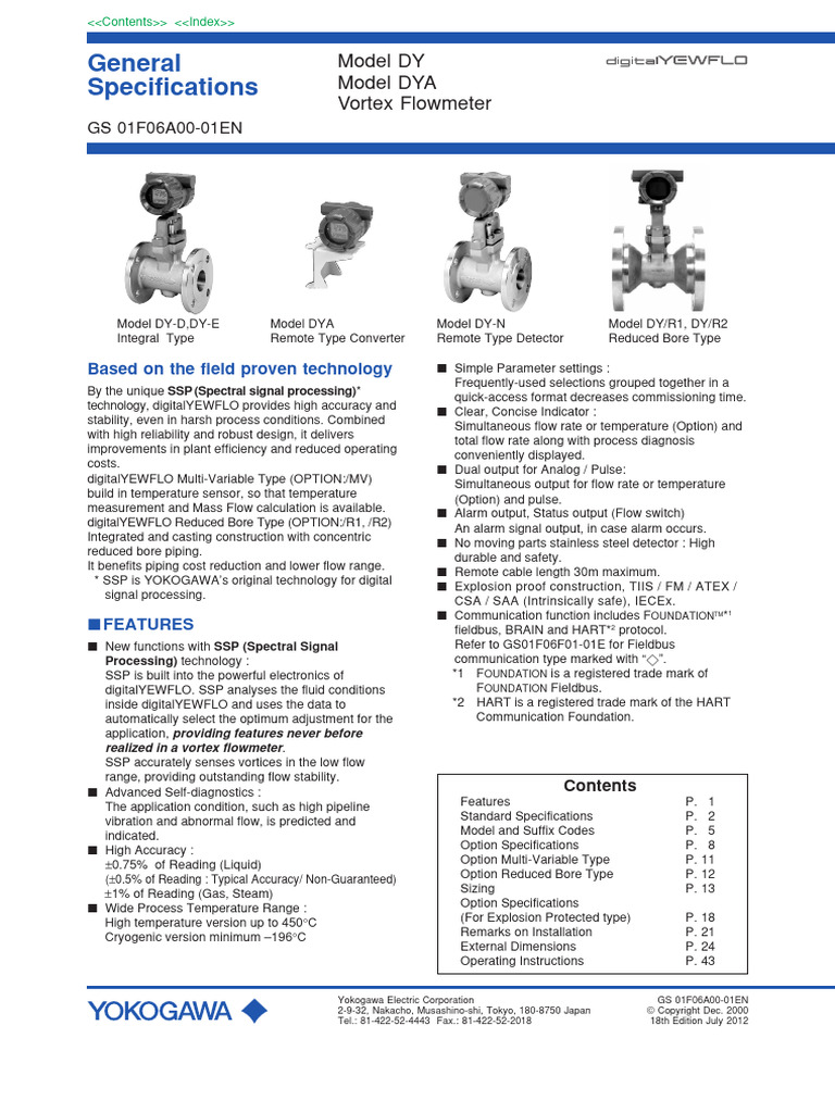 Gs01f06a00-01en (18) - Dy & Dya | PDF | Flow Measurement | Power Supply