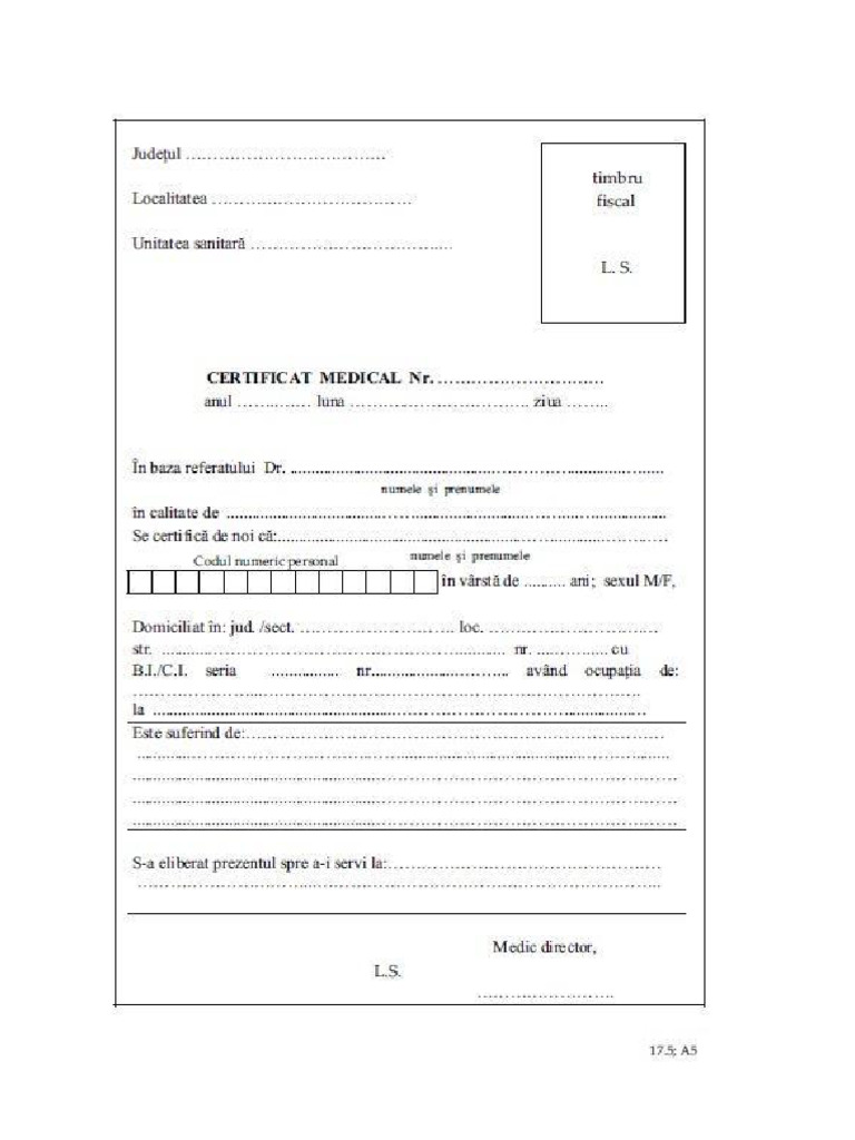 Certificat Medical A5 | PDF