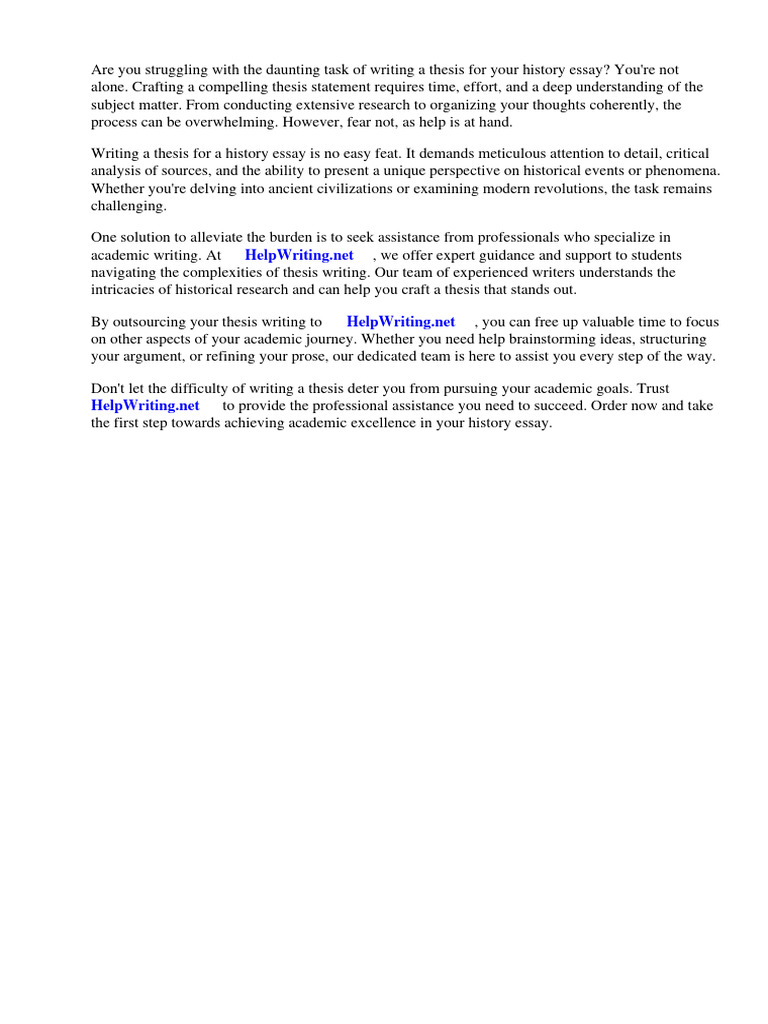 How To Write Thesis For History Essay | PDF | Essays | Thesis