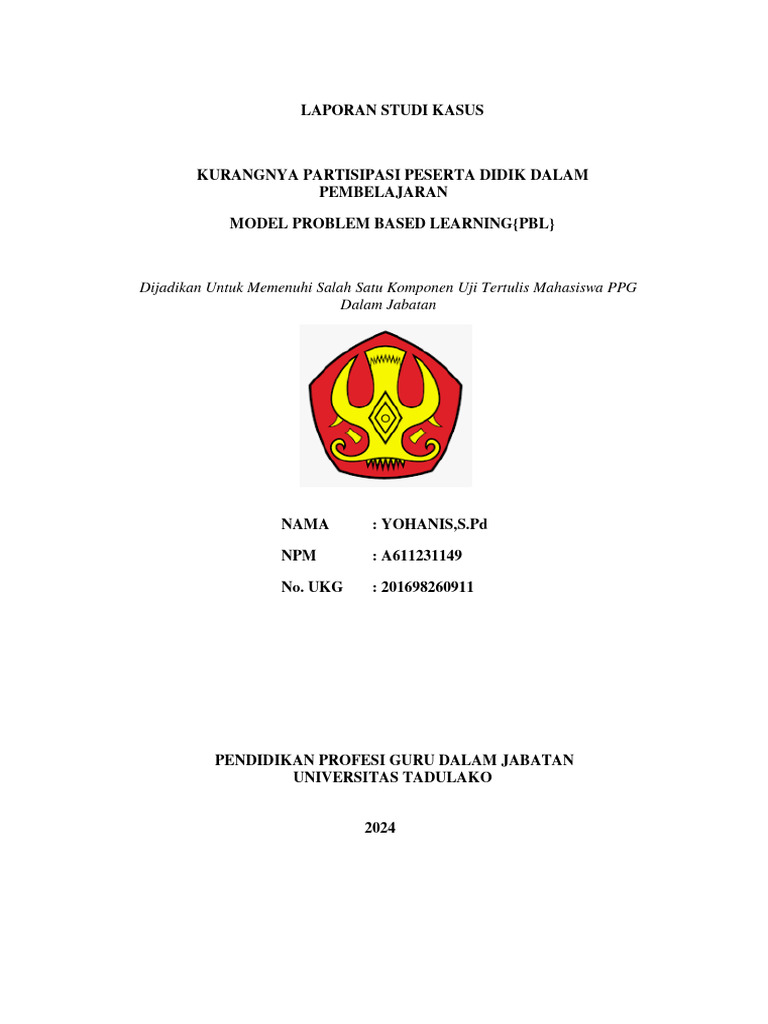 LAPORAN STUDI KASUS YOHANIS Terbaru | PDF | Karier & Perkembangan | Kesehatan Holistik