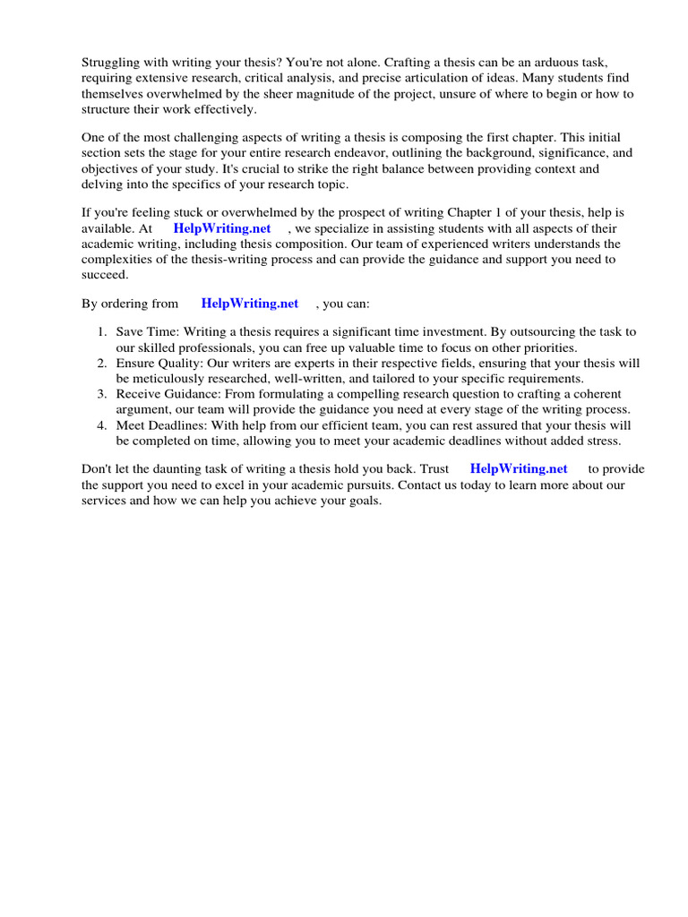 Thesis Sample Chapter 1 Slideshare | PDF | Thesis | Banks