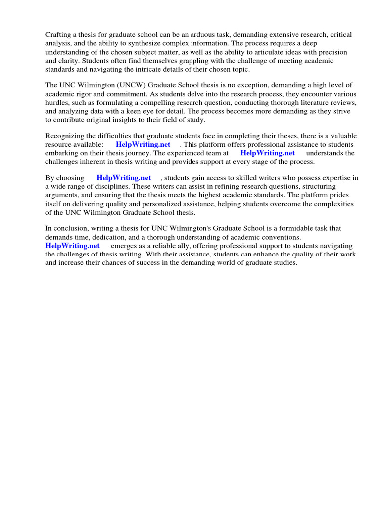 Uncw Grad School Thesis | PDF | Thesis | Panama