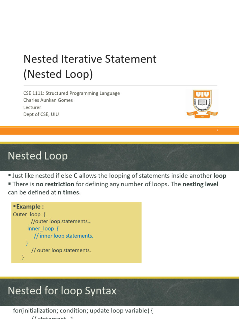 Nested Loop | PDF | Control Flow | Computer Programming