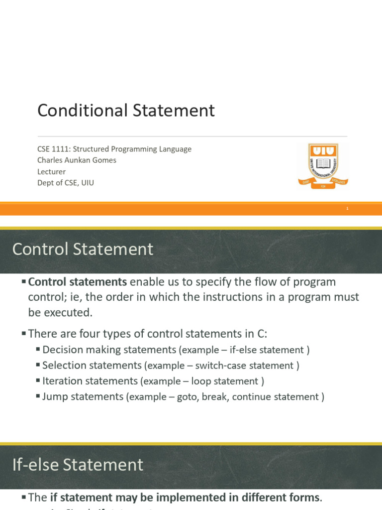 Conditional Statements | PDF | Control Flow | Software Development
