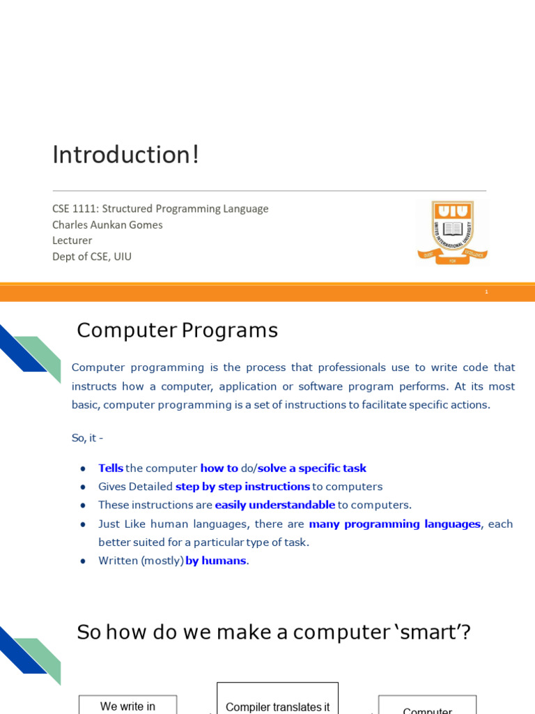 Introductory Theory | PDF | Computer Programming | Programming