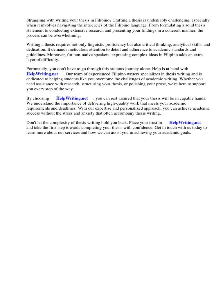 Sample of Thesis Writing Sa Filipino | Download Free PDF | Tagalog ...