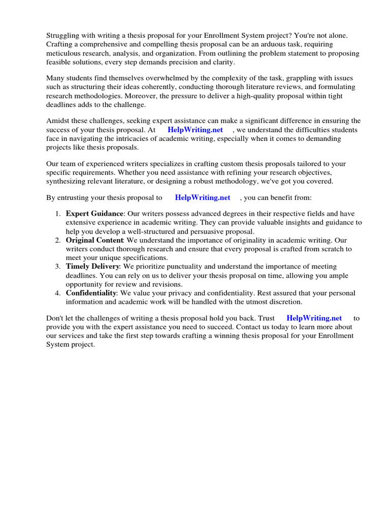 Sample Thesis Proposal Enrollment System | PDF | Databases | Information Technology