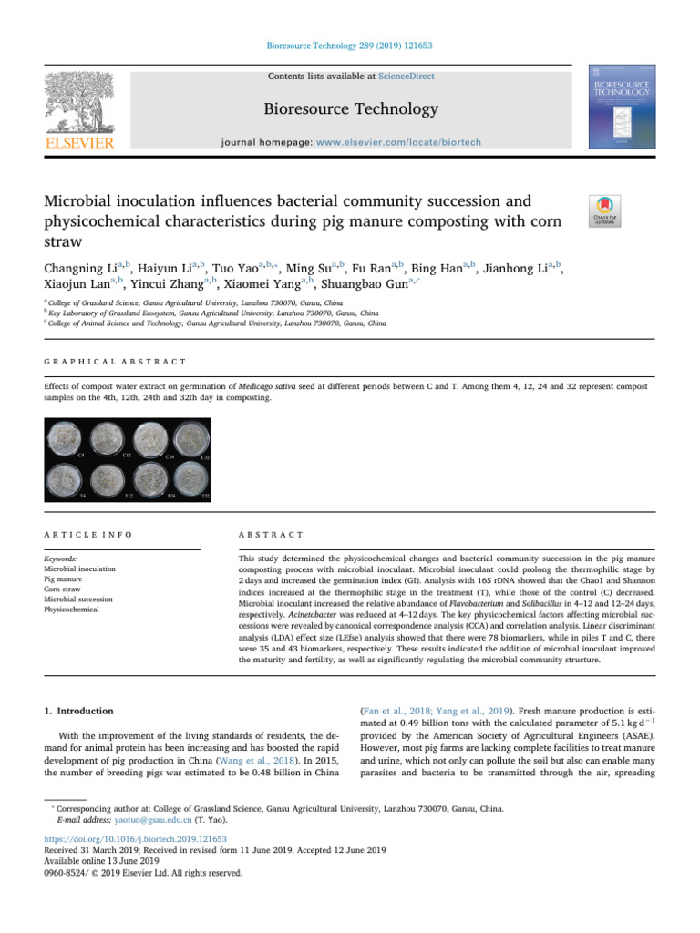Microbial Inoculation Influences Bacterial Community Succession and ...