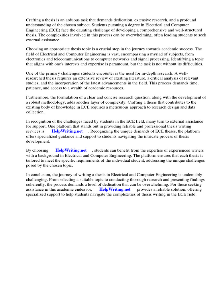 Thesis Writing Guide for ECE Students | PDF | Thesis | Electronic ...