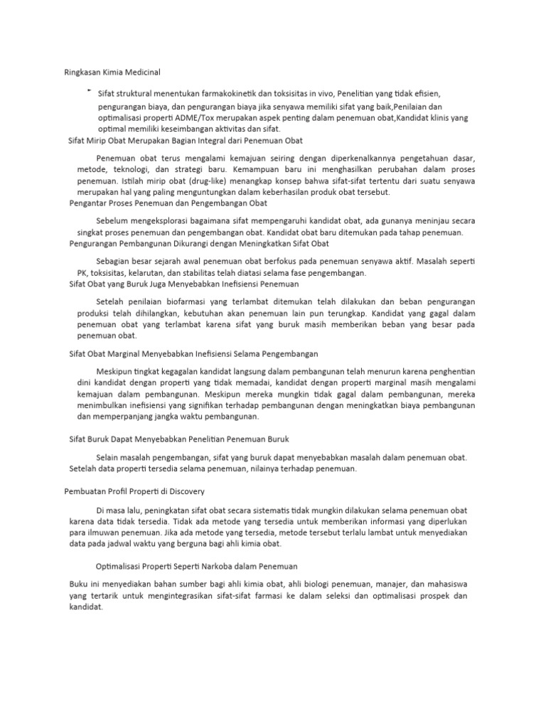 Optimalisasi Sifat Obat dalam Penemuan | PDF | Pengembangan Diri | Kesehatan Holistik