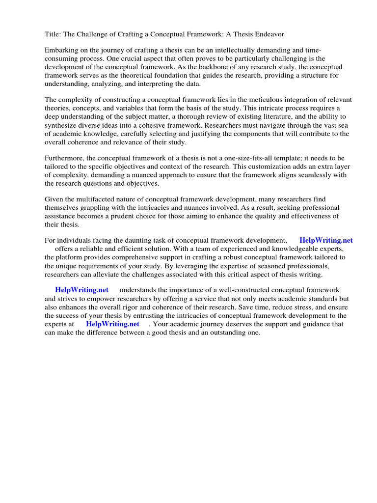 Conceptual Framework of The Study Thesis Sample | PDF