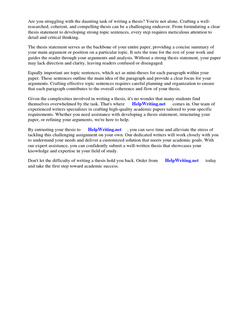 Relation Between Thesis Statement and Topic Sentence | PDF | Paradigm ...