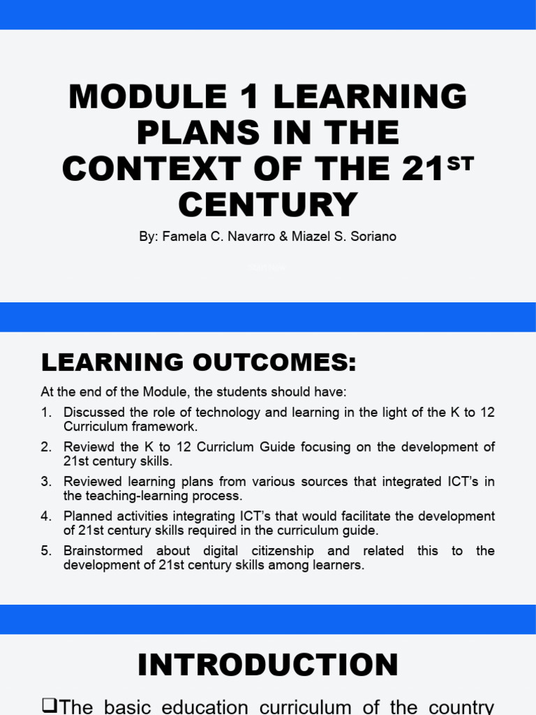 21st Century Learning Plans and ICT Integration | PDF | Curriculum ...