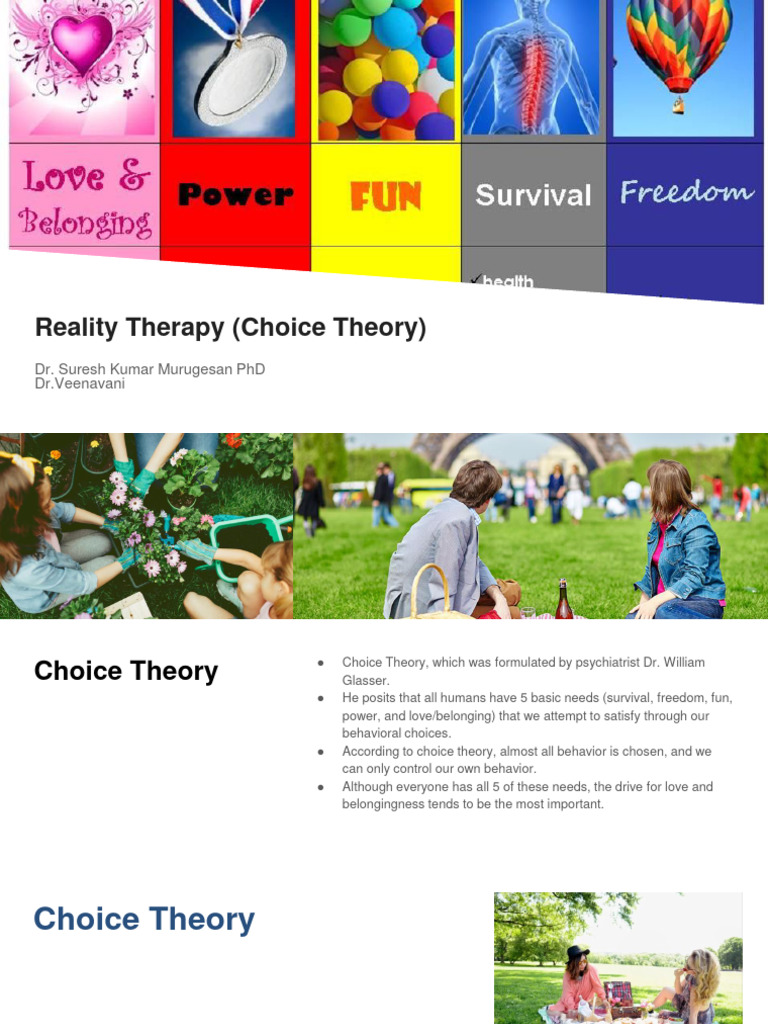 Psy Reality Therapy Choice Theory DR M Suresh Kumar | PDF ...