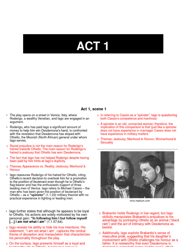 Analysis - Act 1 | PDF | Othello | Iago