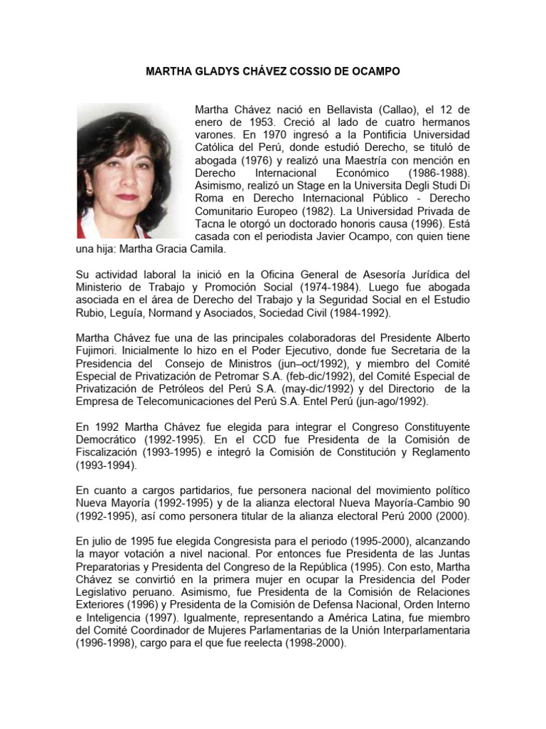 Martha Chavez | Descargar gratis PDF | Gobernancia | Formas de gobierno