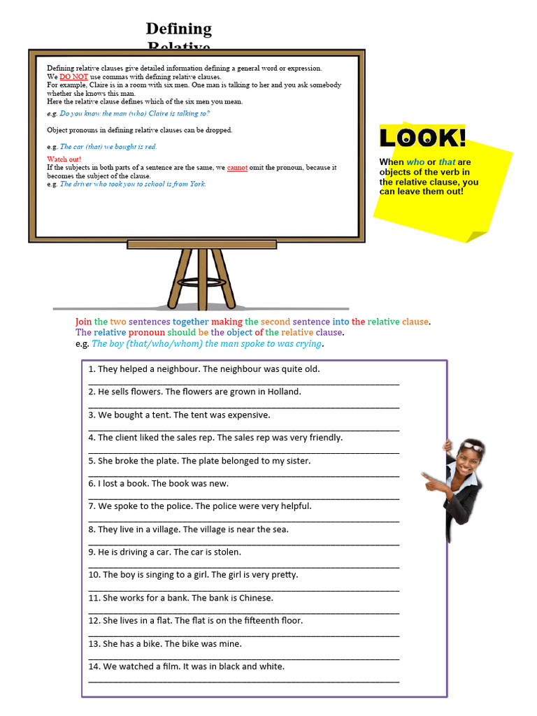 Relative Clauses Practice 5th a-B-C | PDF | Subject (Grammar) | Clause