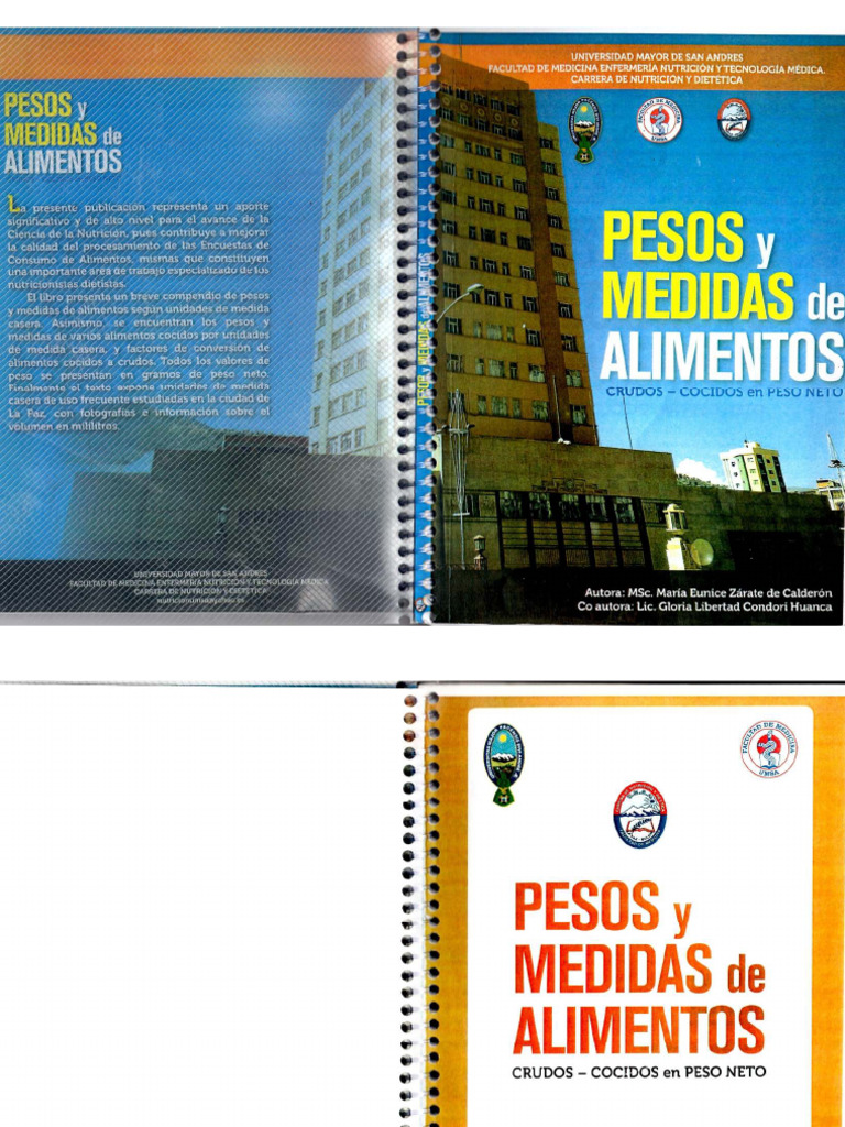 Libro - Pesos y Medidas de Alimentos - UMSA | PDF