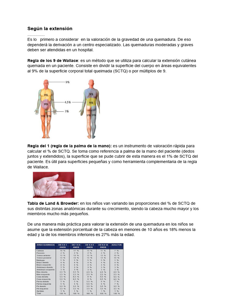 Cálculo de Superficie Corporal Quemada | PDF | Relaciones personales ...
