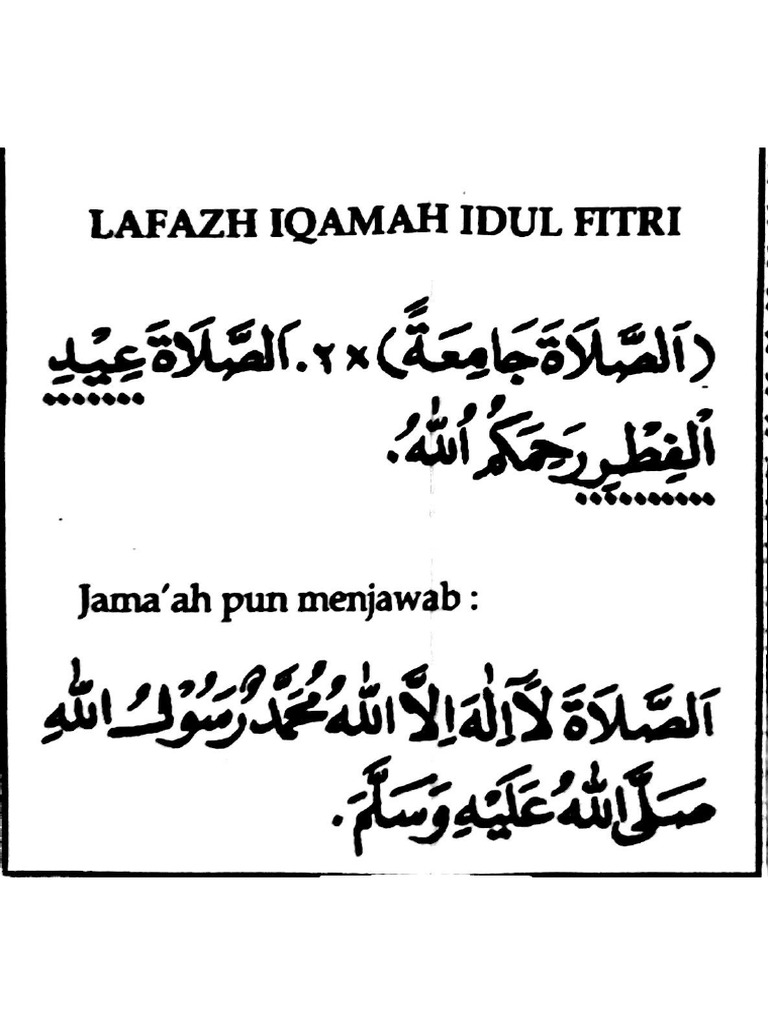 Teks Bilal Idul Fitri | PDF