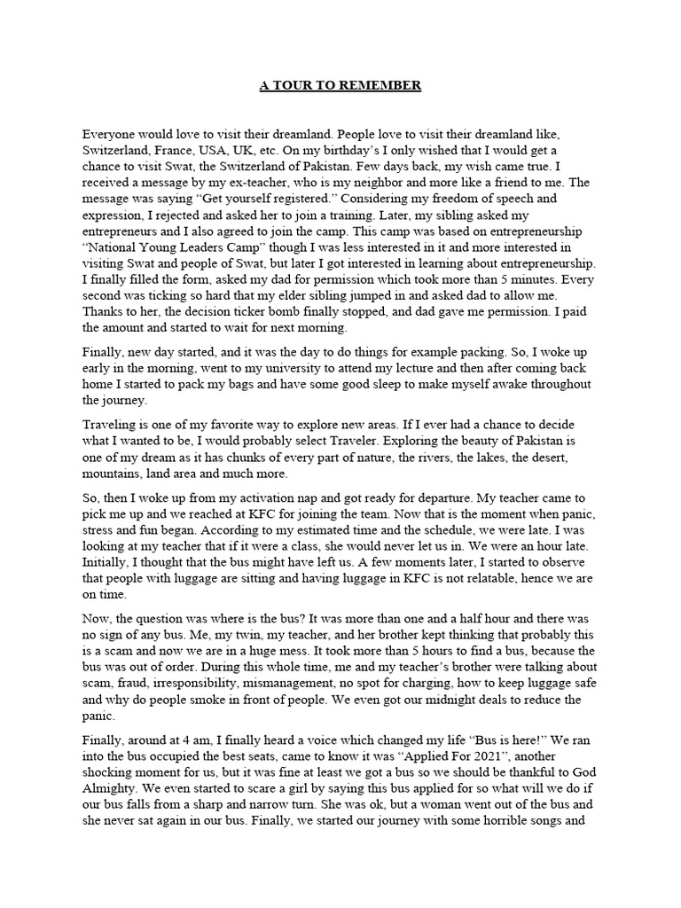 A Tour To Remember | PDF