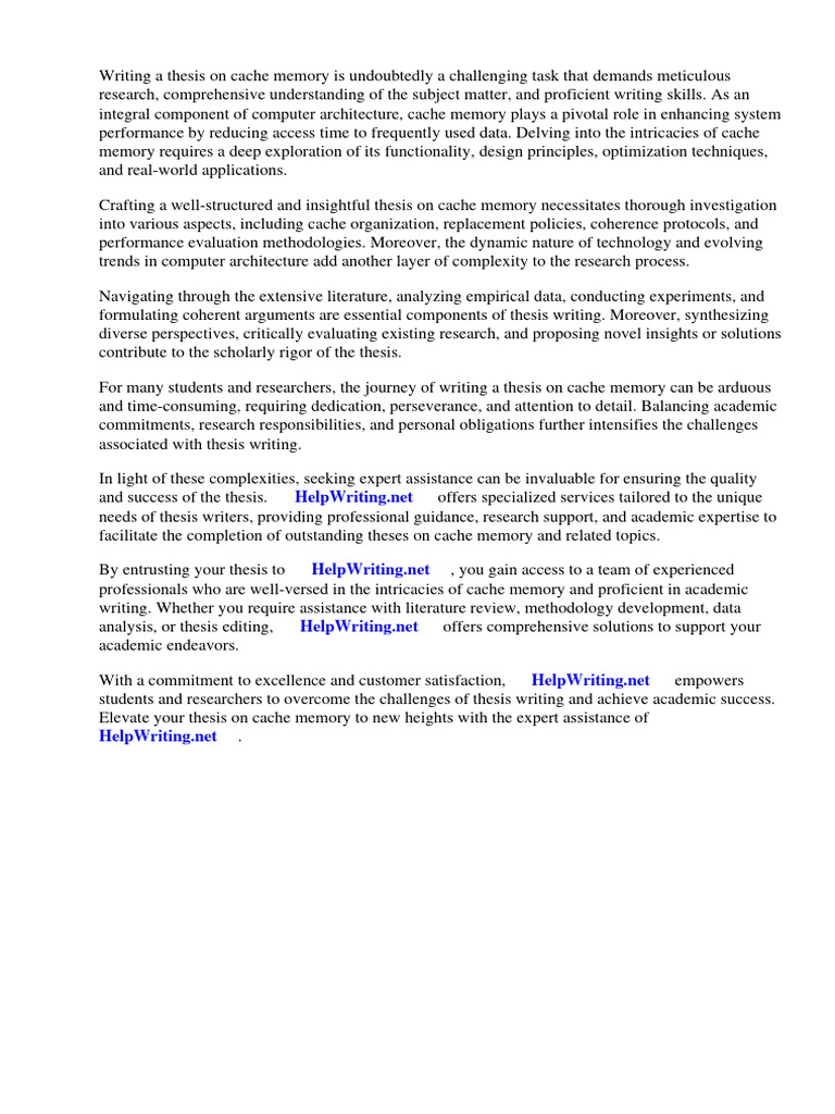 Cache Memory Thesis | PDF | Cpu Cache | Random Access Memory