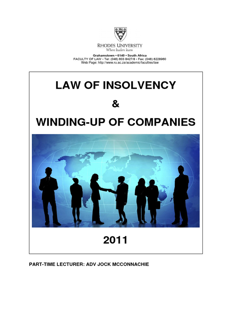 Law of Insolvency and Winding Up of Companies | PDF | Liquidation ...