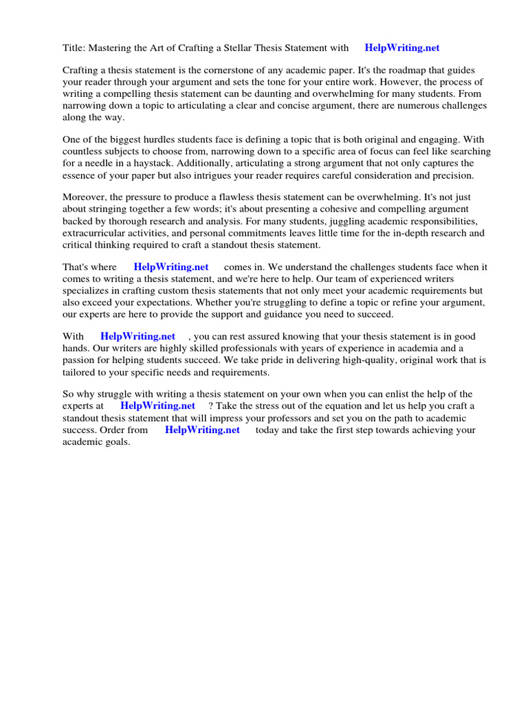 Writing A Good Thesis Statement Powerpoint | PDF | Essays | Thesis