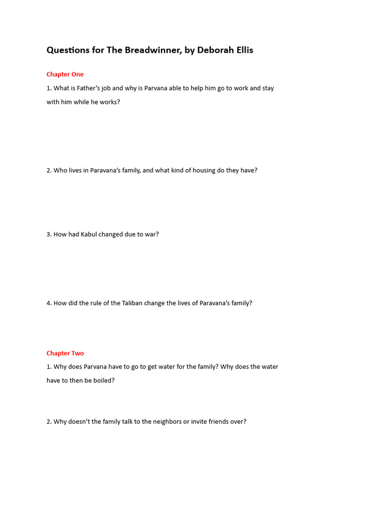 Young Readers' Guide: The Breadwinner | PDF | Cooking, Food & Wine