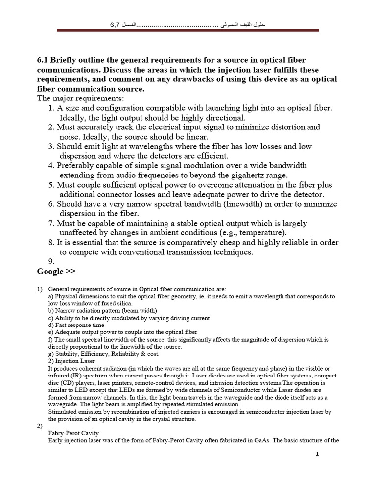 ch6,7 Solution | PDF | Laser | Laser Diode